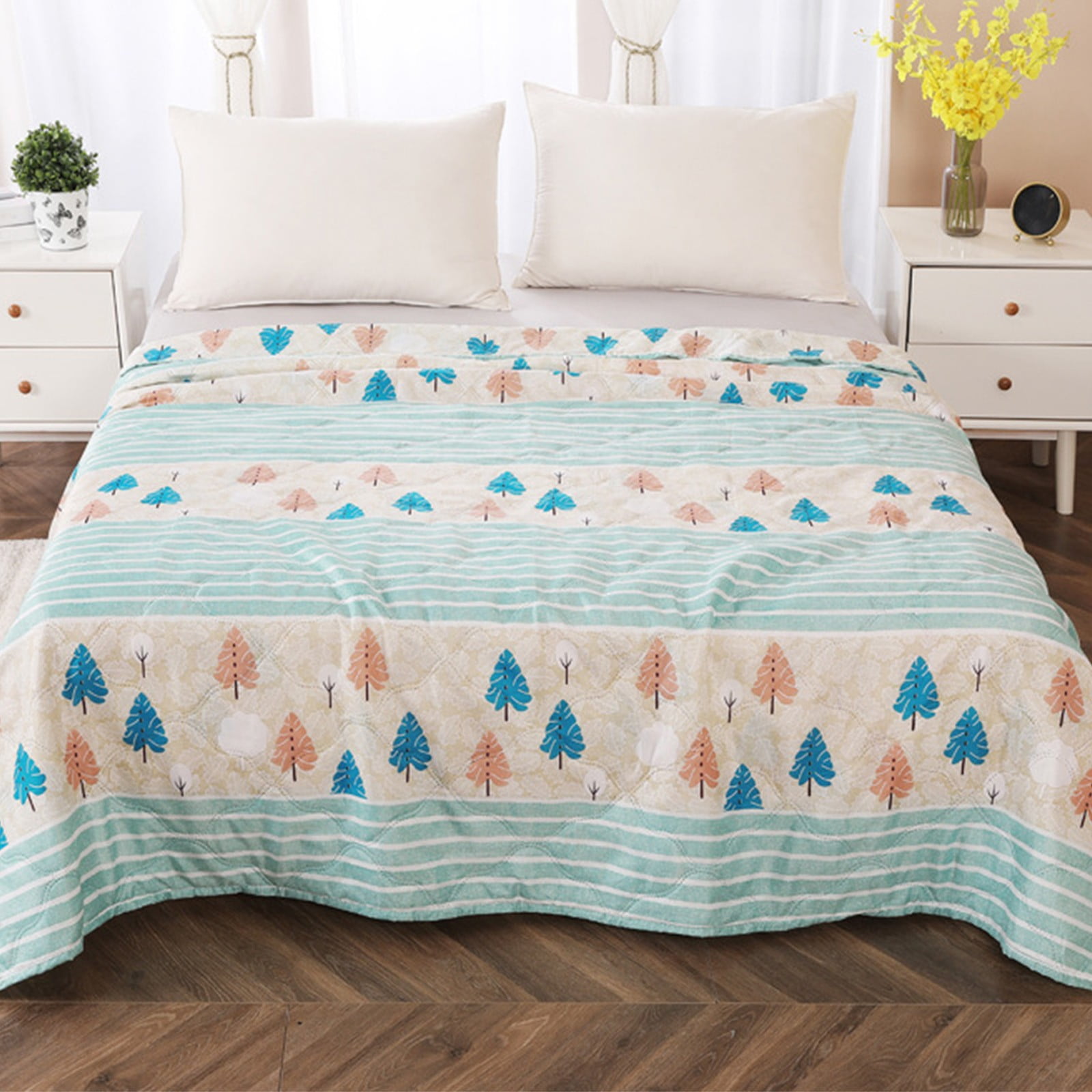 Summer Cooler Quilt for Hot Sleepers, Diamond Fleece Blanket with Cool ...