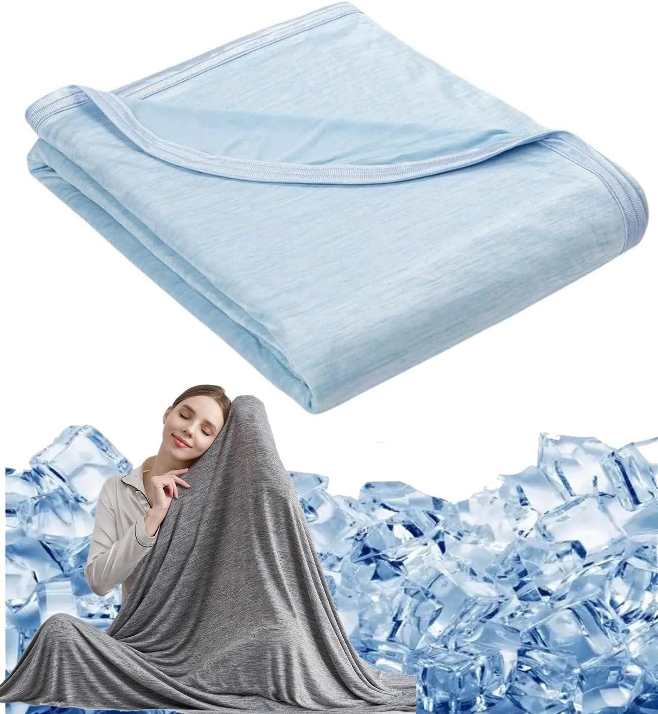 Summer Cooling Blanket King for Hot Sleepers,Breathable Lightweight Ice ...