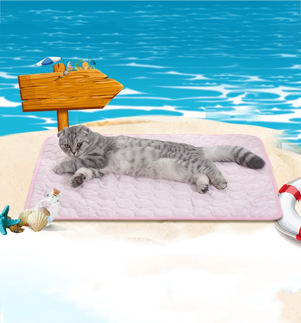 Summer Cooling Pet Pad - Breathable Ice Silk Dog & Cat Mat with Cool ...