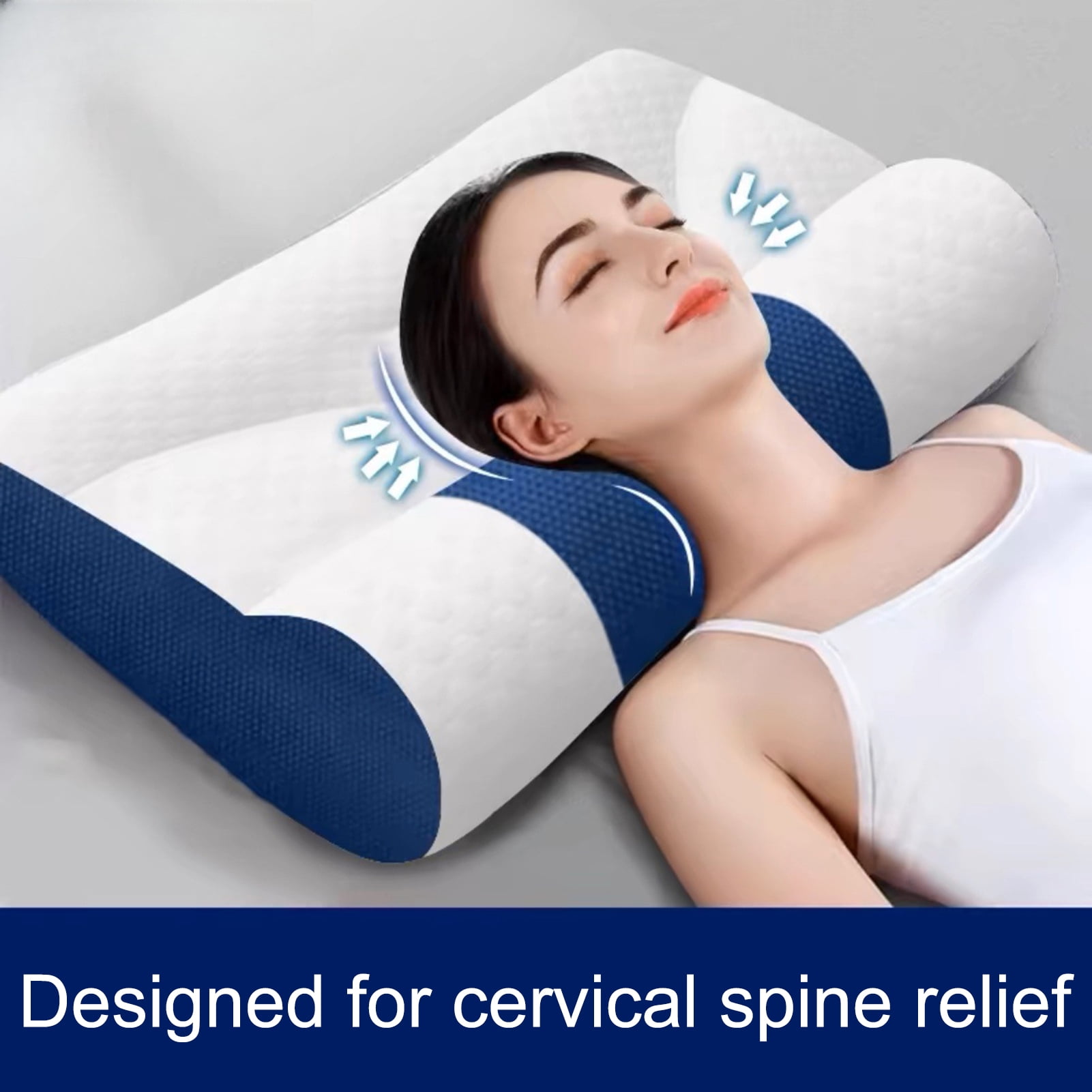 Summer Cooling Pillow Slow Rebound Elastic Neck Pain Relief Sleeping ...