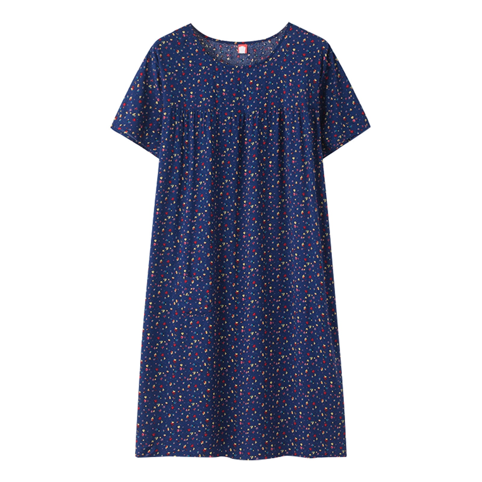 Summer Cotton Silk Short Sleeved Sleep Dress For Middle Aged Women New ...