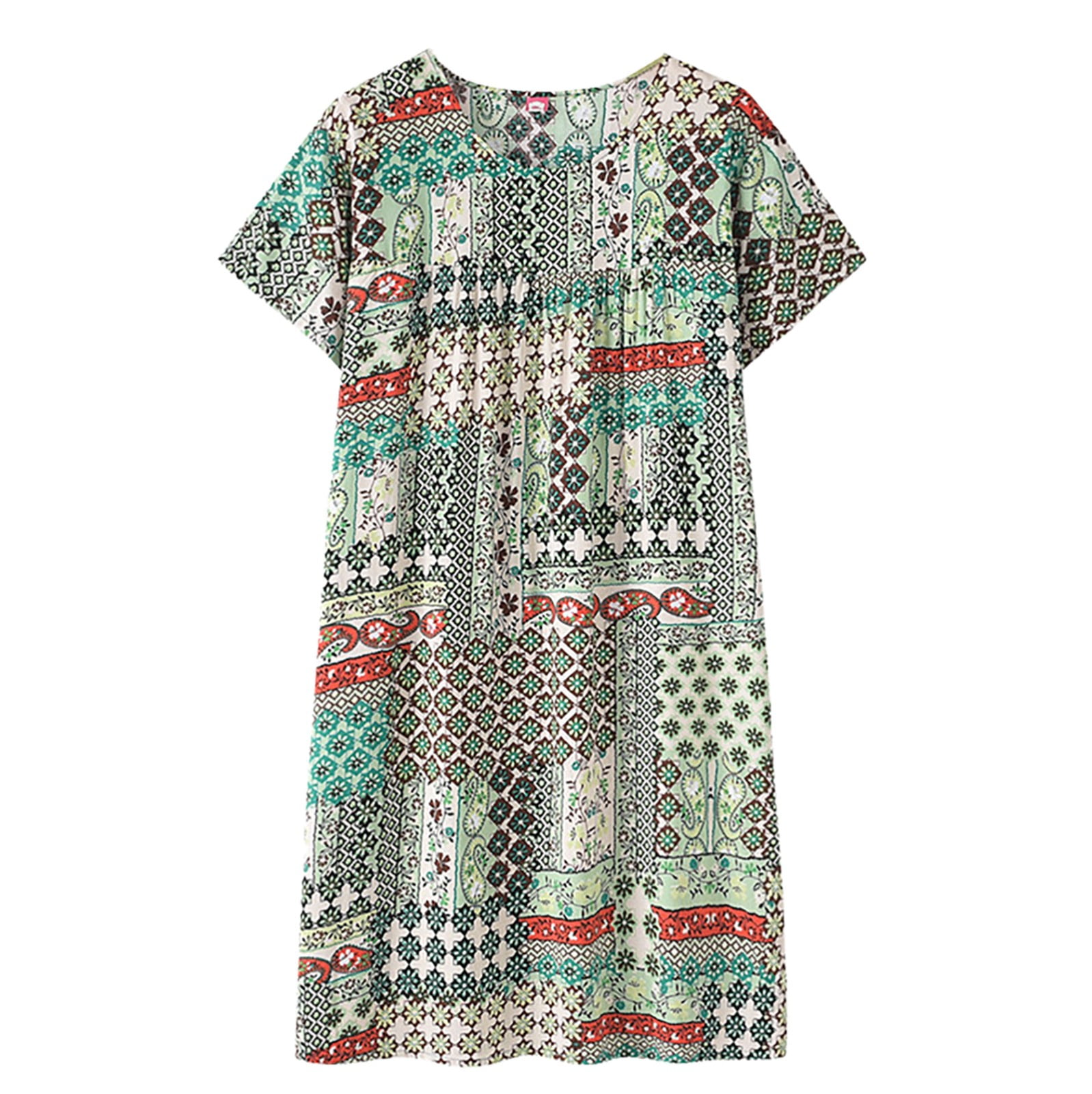 Summer Cotton Silk Short Sleeved Sleep Dress For Middle Women New Loose ...