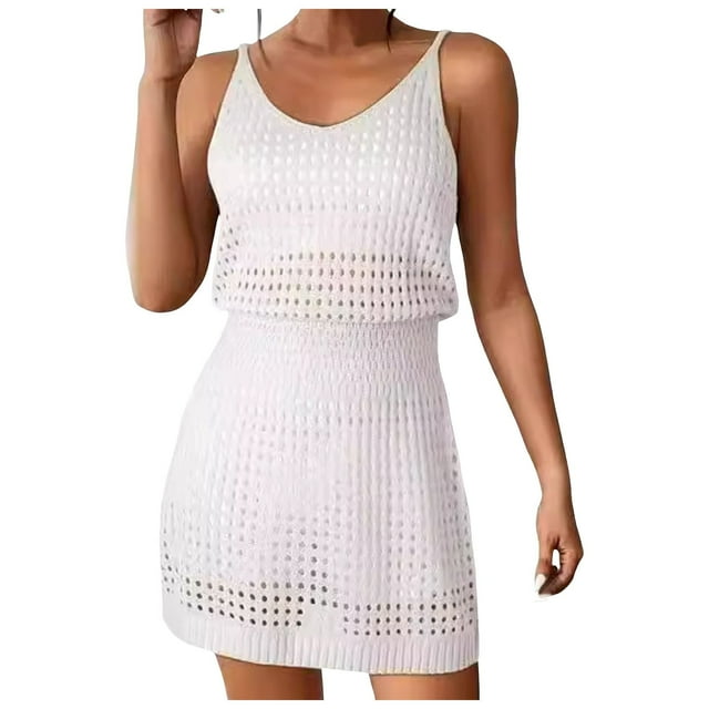 Summer Crochet Hollow Out Knit Beach Bathing Suit Swim Cover Ups Cruise