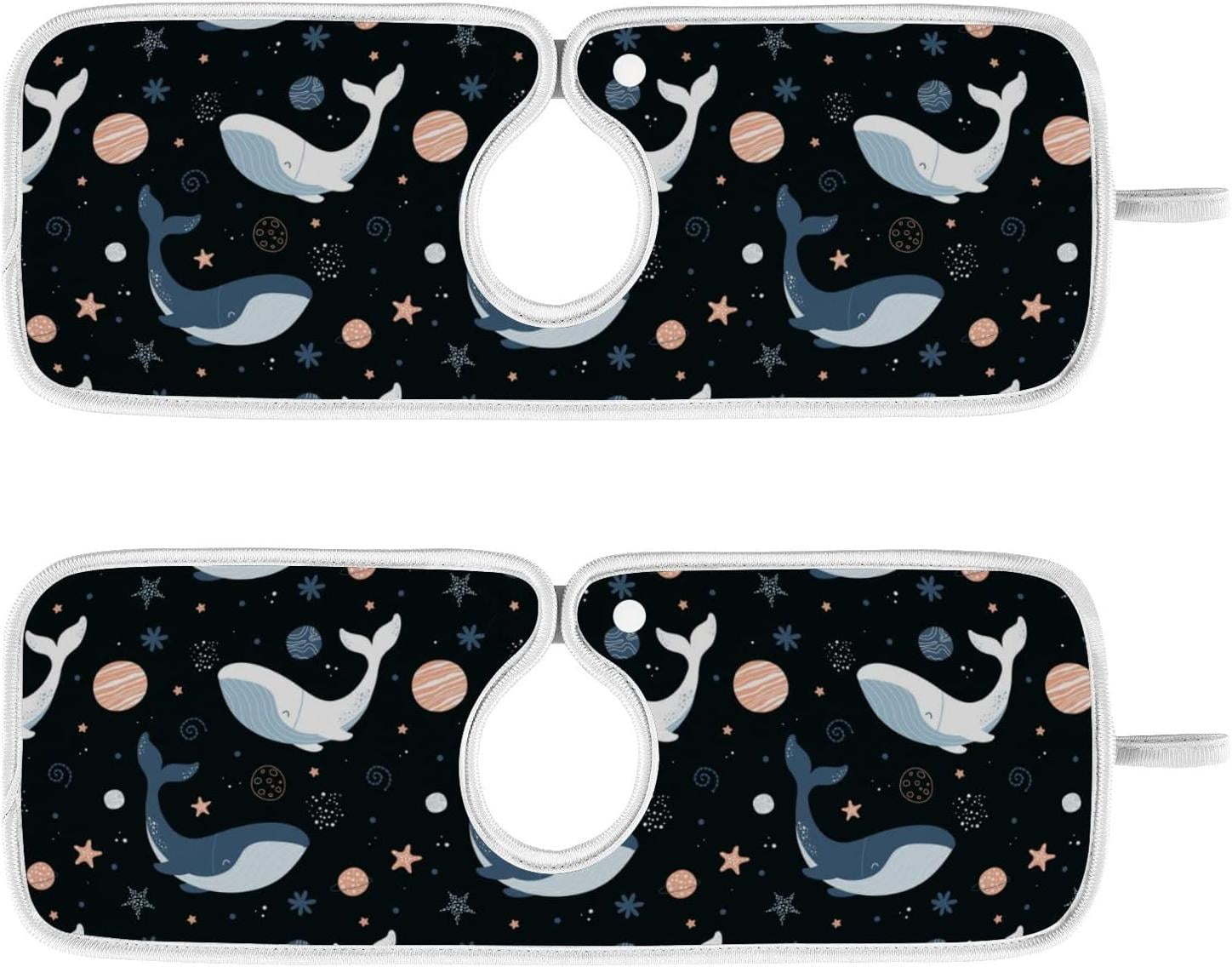 Summer Cute Whales Sink Splash Guard for Faucet 2 Packs Faucet ...