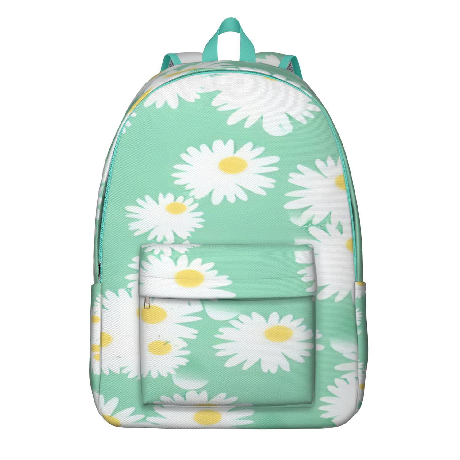 Summer Daisy Backpack - Sunny Floral Waterproof Bookbag with Cute ...