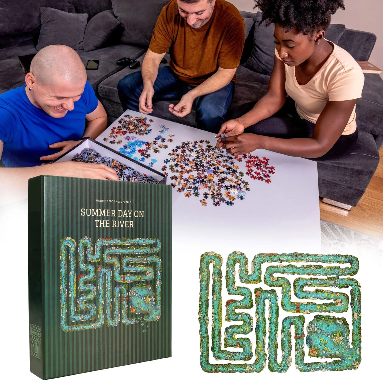 Summer Day on the River Puzzle, All-Edge Jigsaw Challenge - Every Piece ...
