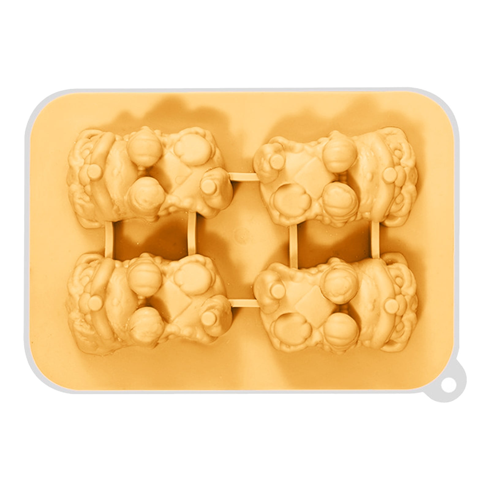 Summer Deal！ Eguiwyn A 4-Grid Chinese Lion-Shaped Ice Cube Mold Cute Ice Cube 3D Silicone Ice ...