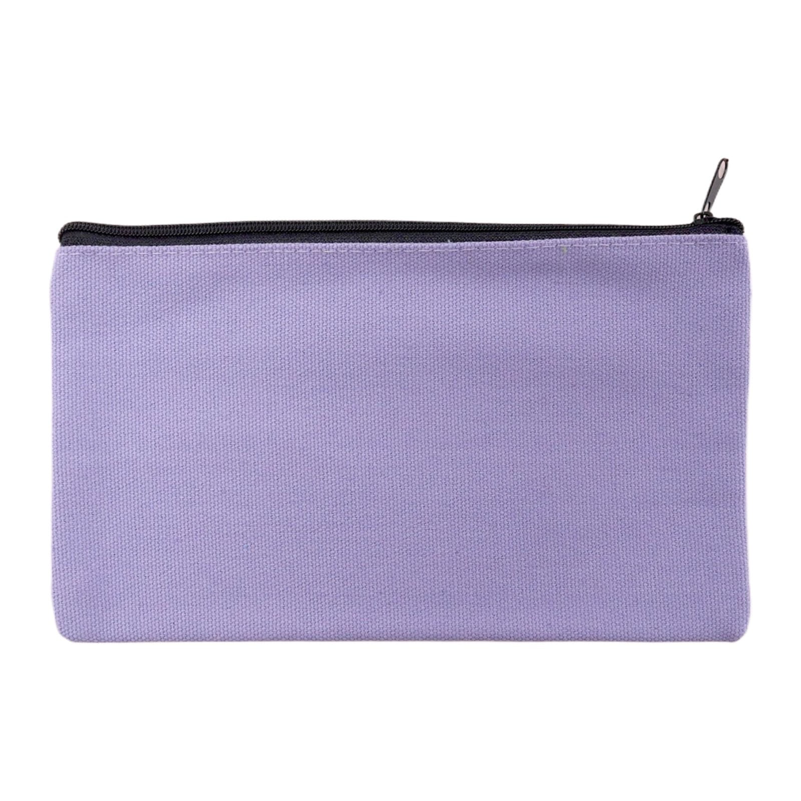 Summer Deal！ Yxwen Colored Zippered Canvas Pencil Case 12*21 Purple ...
