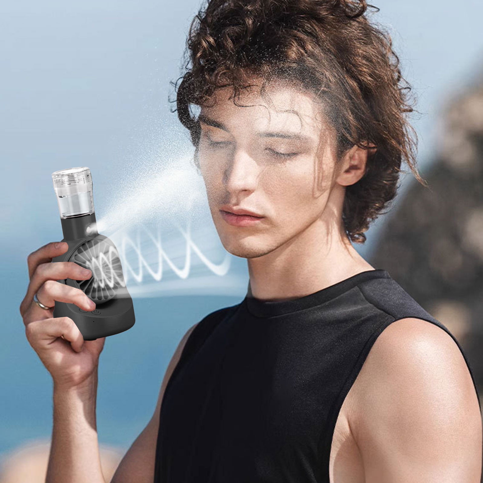 Summer Deals Mini Handheld Spray Cooling Fan, Portable Table Misting ...