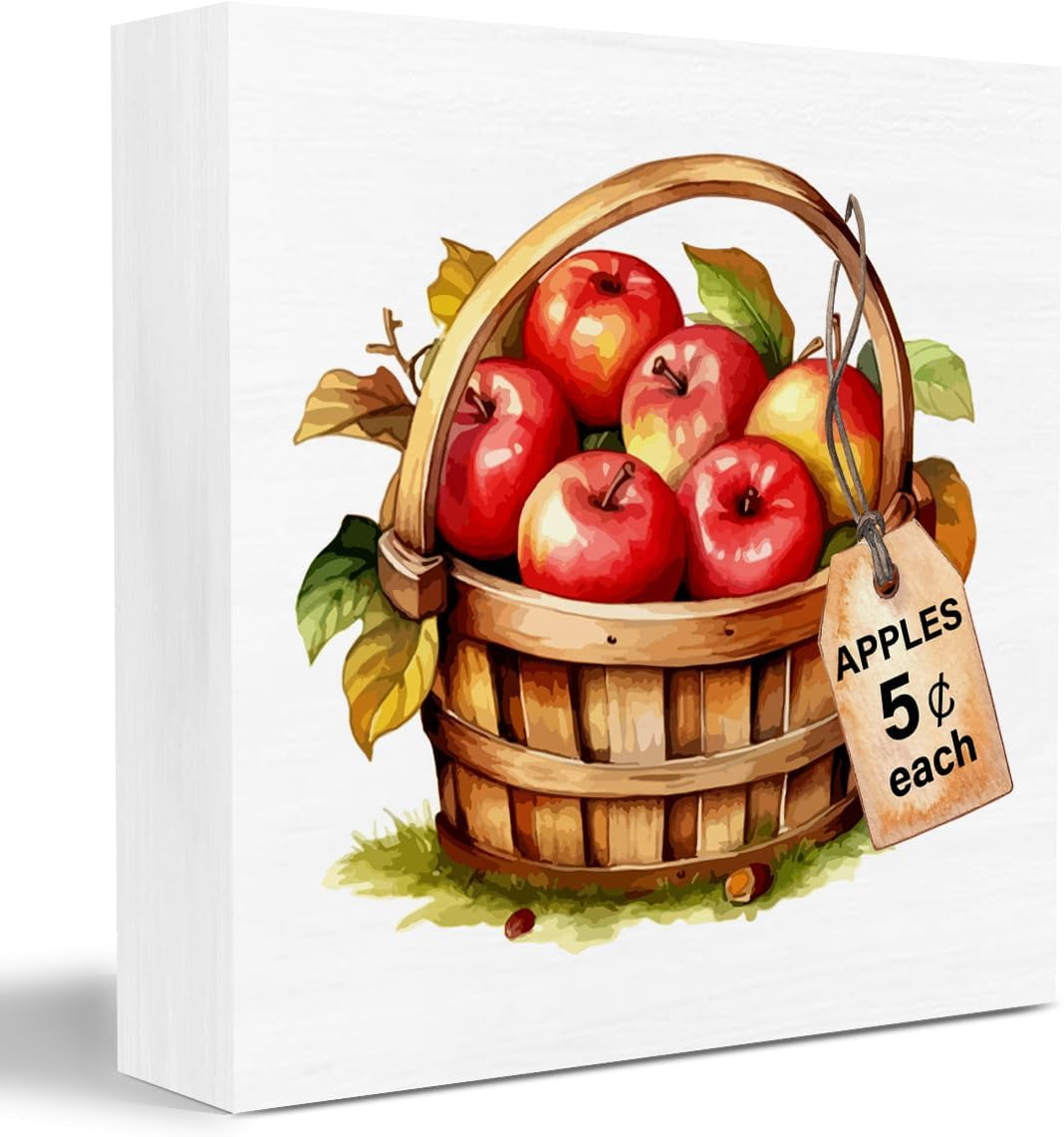 Summer Decor, Summer Decorations for Home, Apples Kitchen Signs, Apple ...