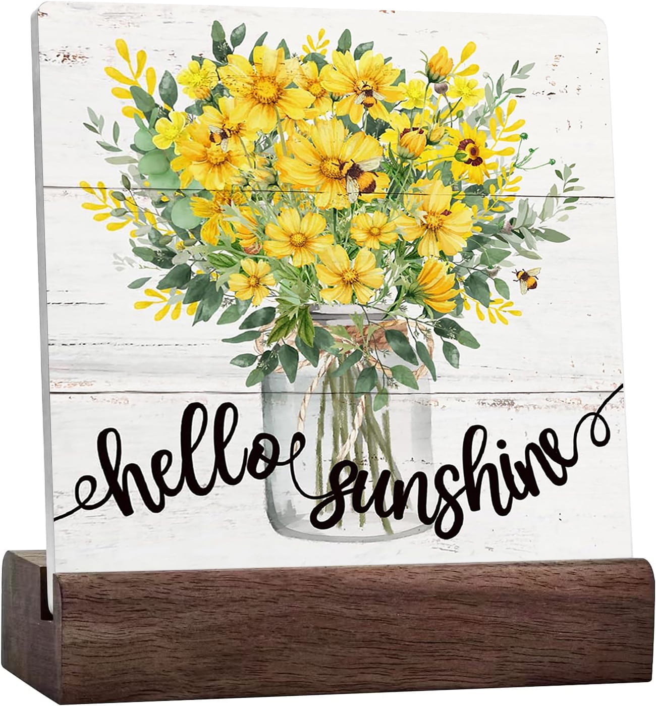 Summer Decor,Hello Sunshine Sign,Summer Sign Desk Decor,Ceramic Table ...