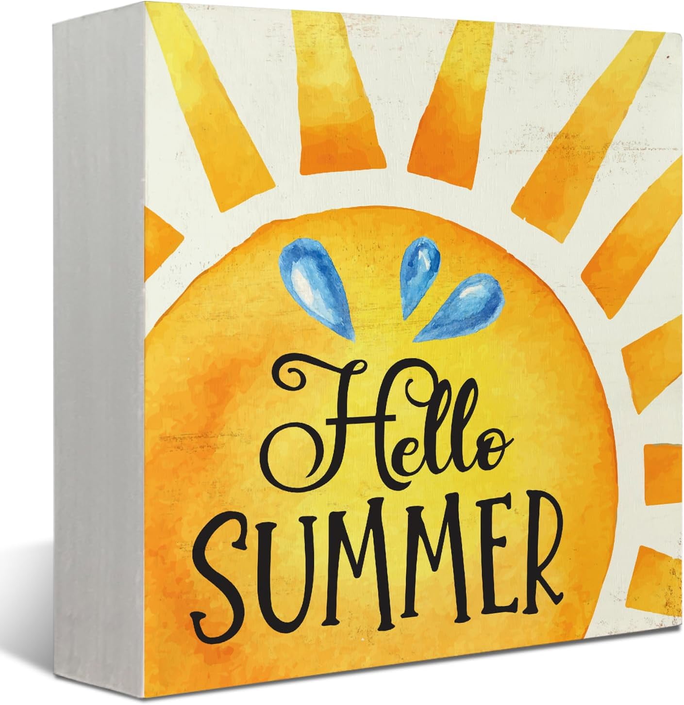 Summer Decor,Hello Summer Sunshine Yellow Wood Signs Home Decor ...