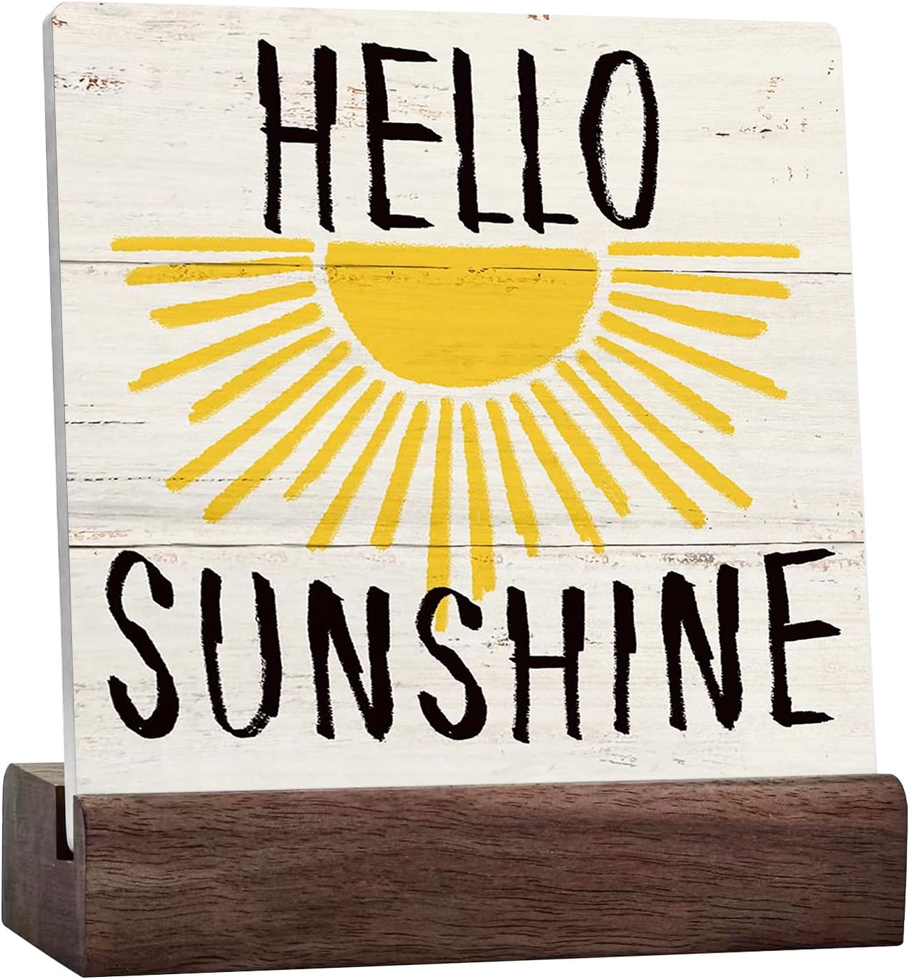 Summer Decor,Sun Sign,Hello Shine Sign,Ceramic Desk Sign Decor Rustic ...