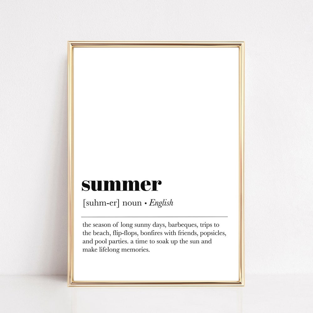 Summer Definition Print, Summer Art, Summer Decor, Summer Print Wall ...