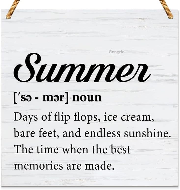 Summer Definition Wood Sign Decor Summer Wooden Signs Sayings ...
