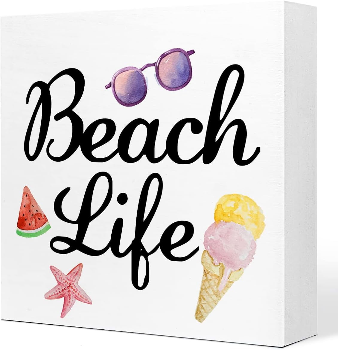 Summer Desk Decor,Beach Life Funny Beach Wooden Plaque Sign Desk Decor ...