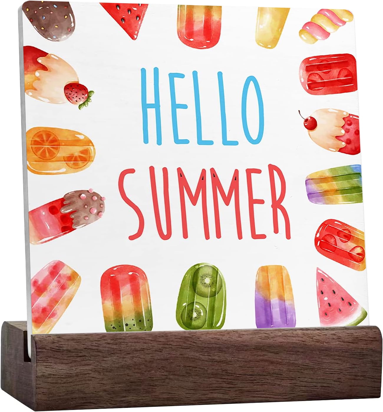 Summer Desk Decor,Hello Summer Sign Desk Decor,Funny Summer Ceramic ...