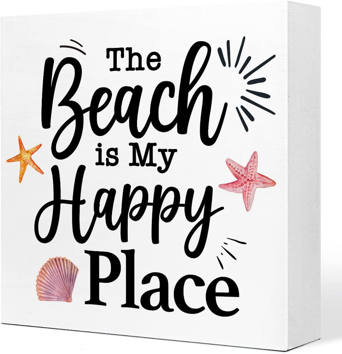 Summer Desk Decor,The Beach is My Happy Place Beach Wooden Plaque Sign ...