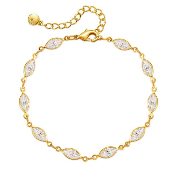 Summer Diamond Transparent Glass Bracelet Plated With True Gold Texture ...