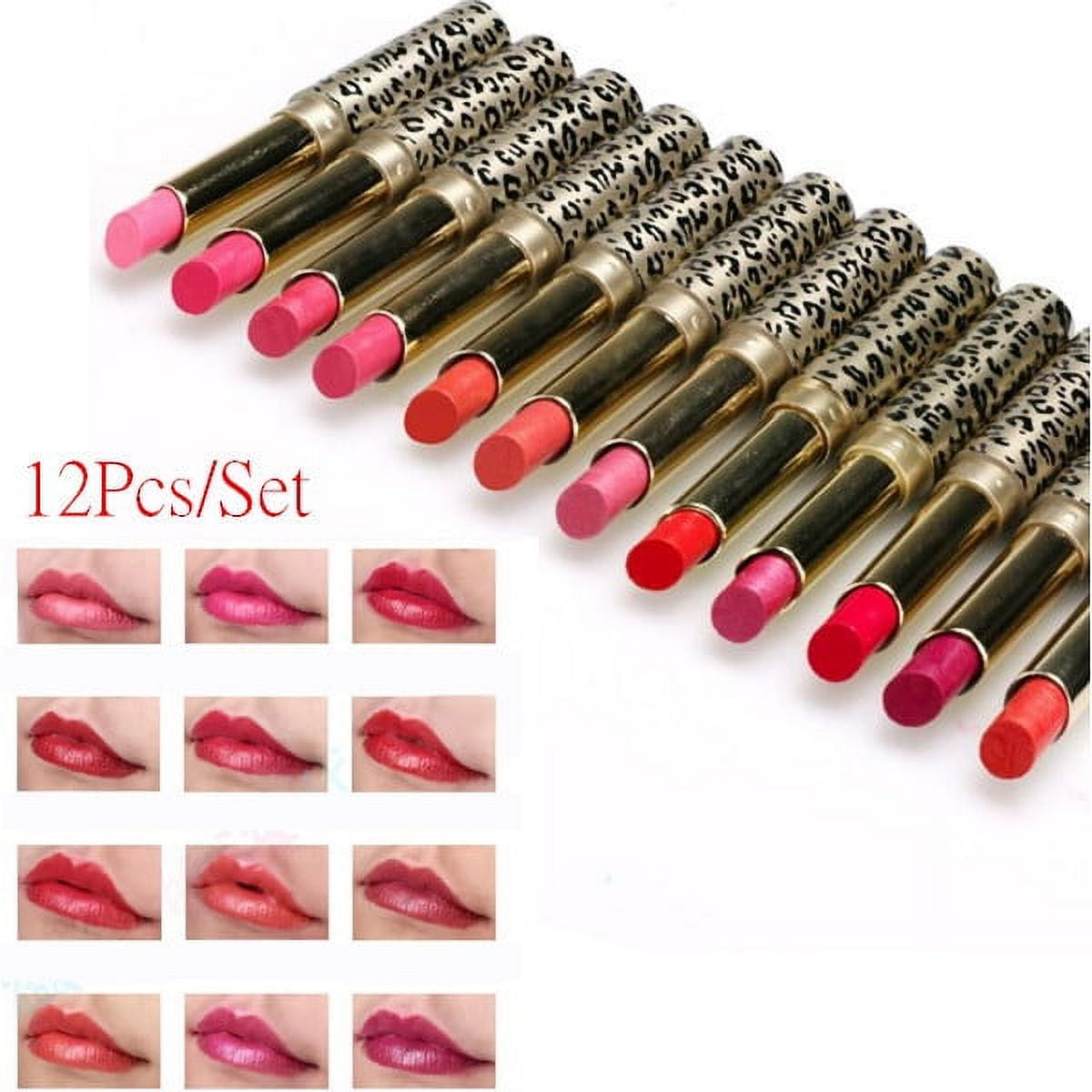 Summer Discount, Topliu Leopard Print Lip Stains, 12-Piece Makeup Set, Hydrating Formula, Matte ...