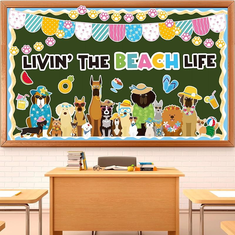 Summer Dog Bulletin Board Decorations Hawaiian Dog Theme Classroom Back ...