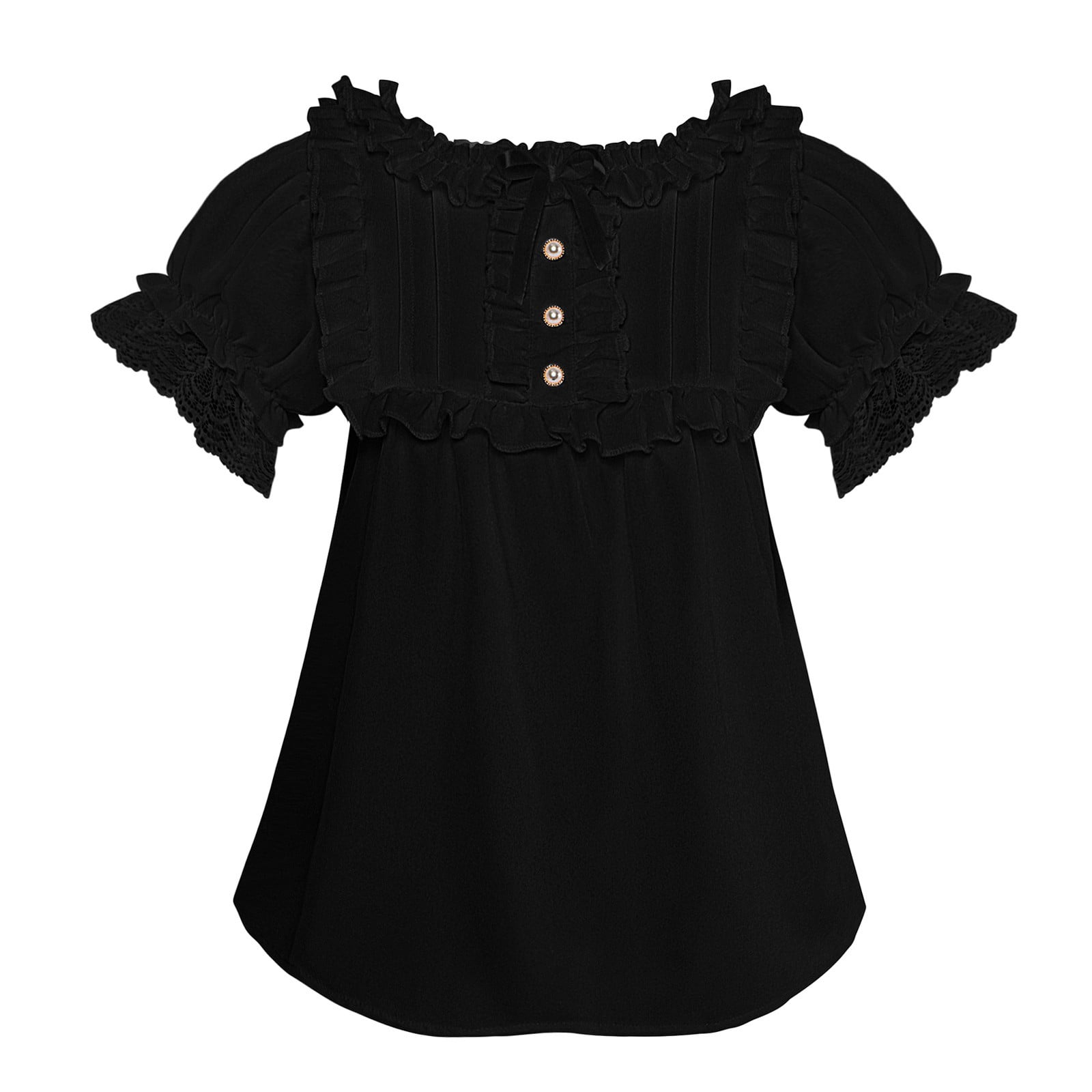 Summer Doll Collar Short Sleeve Lolita Shirt Soft Puffed Sleeve, for ...
