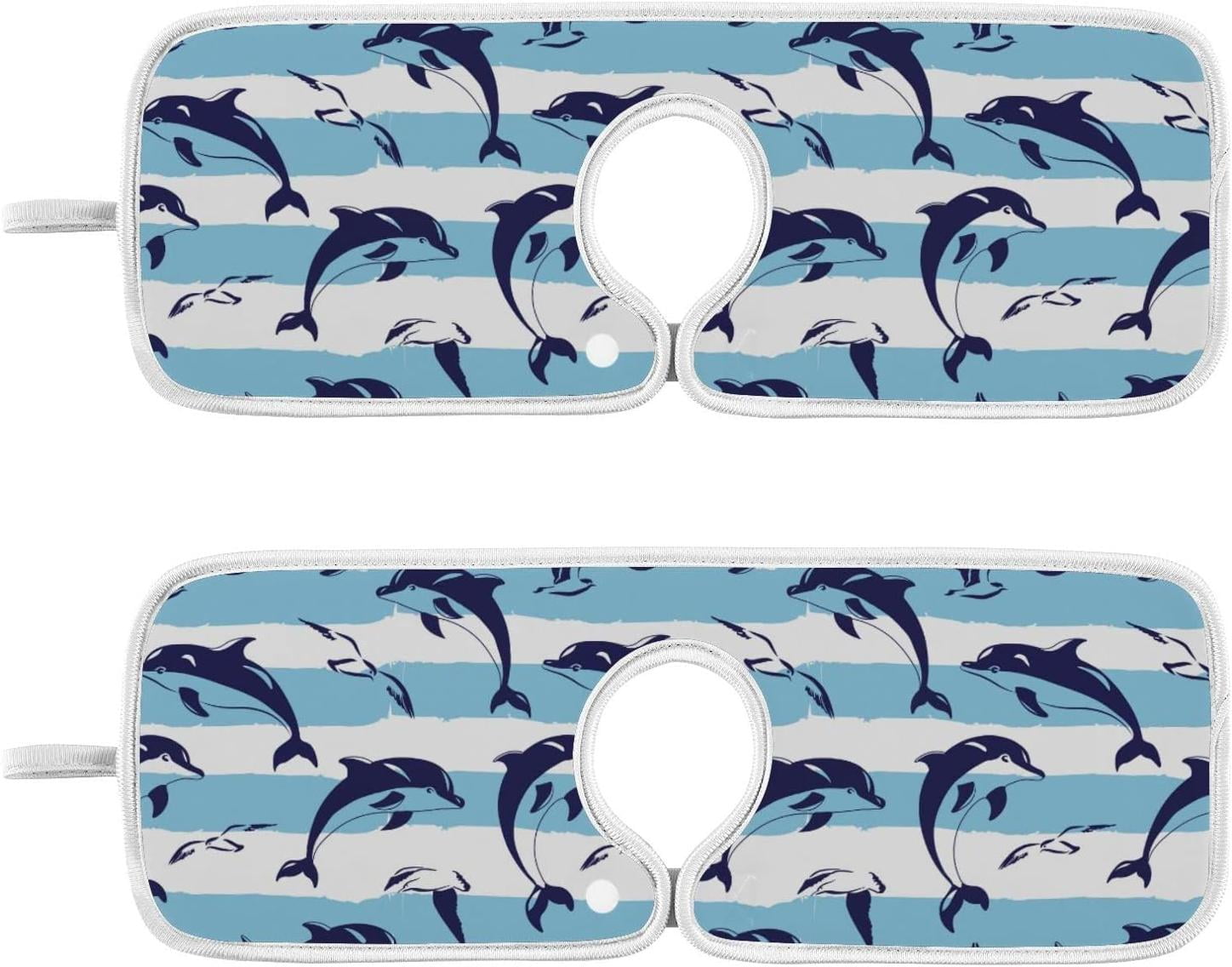 Summer Dolphins Animals Sink Splash Guard for Faucet 2 Packs Faucet ...