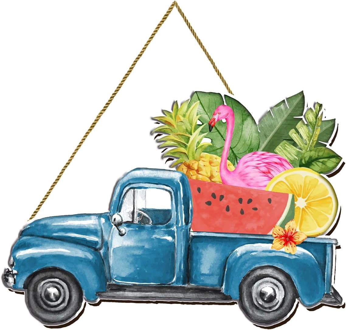 Summer Door Sign Farmhouse Summer Fruits Door Hanger Welcome Summer ...