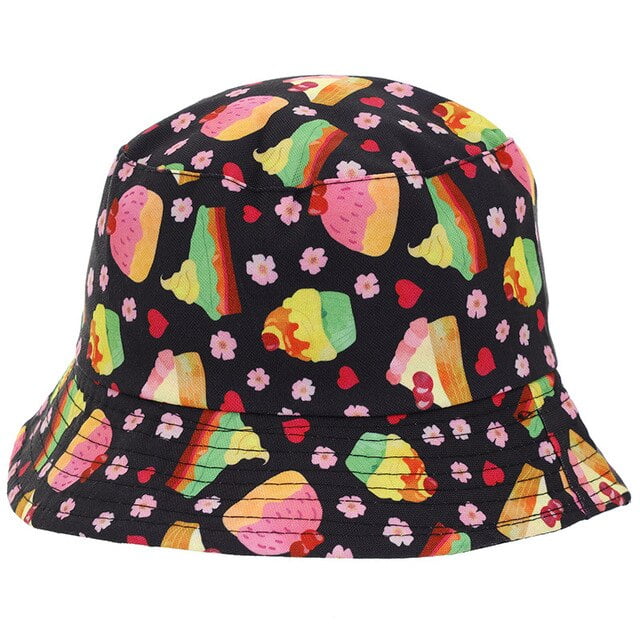 Summer Double Sided Vegetable Fruit Print Bucket Hat Fashion Hip Hop ...