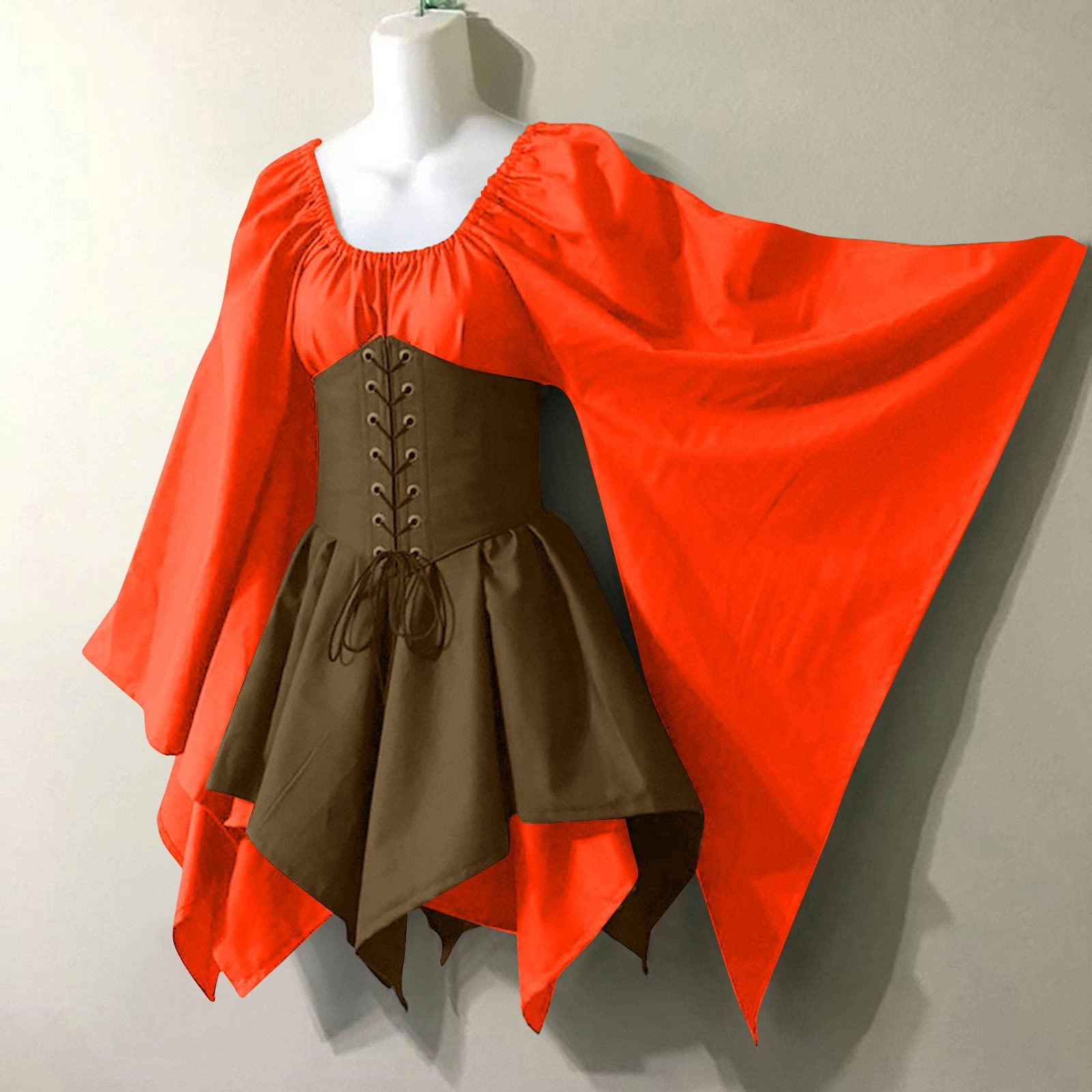 Summer Dress, Halloween Medieval Cosplay Dress 2025 Vintage Floral ...