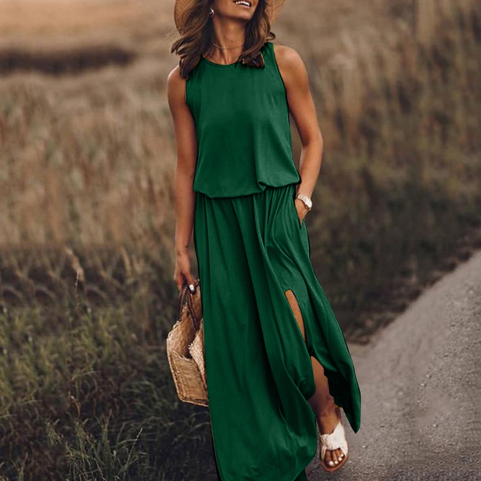 Summer Dresses 2024,Clearance Fashion Women's Summer Casual Sleeveless ...