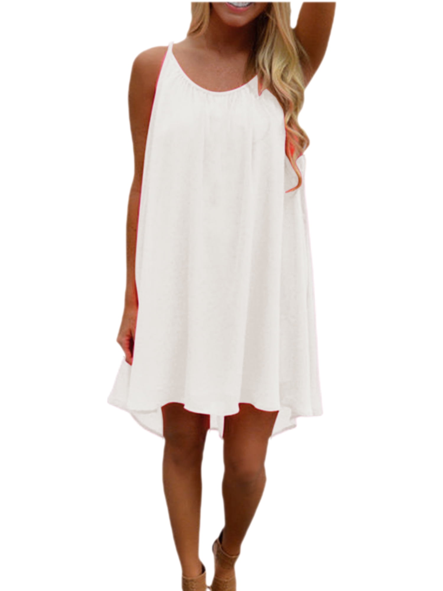 Summer Dresses For Women Plus Size Mini Dress Casual Boho Tank Dress ...