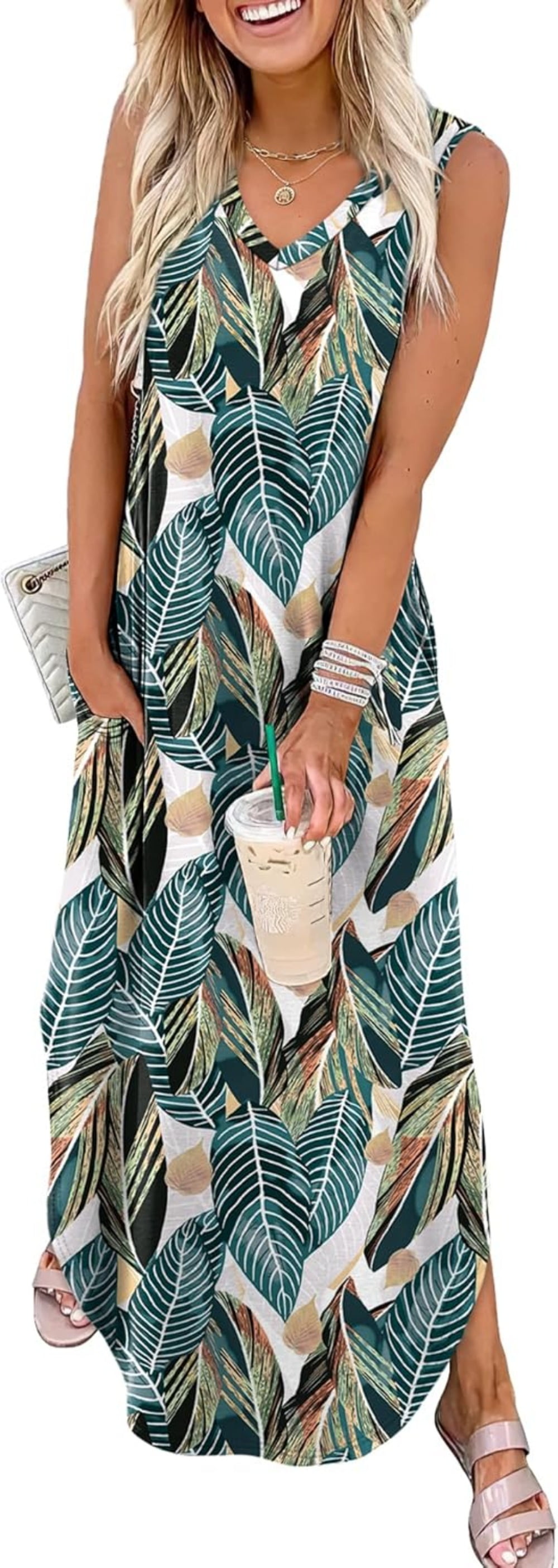 Summer Dresses Maxi Dress Vacation Beach Sundresses 2025 with Pockets ...