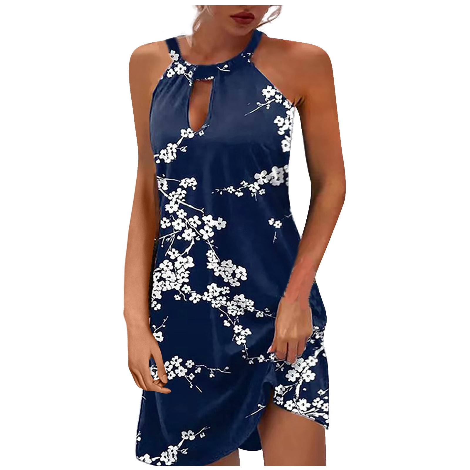 Summer Dresses for Women 2024, Women Halter Neck Dresses Sleeveless ...
