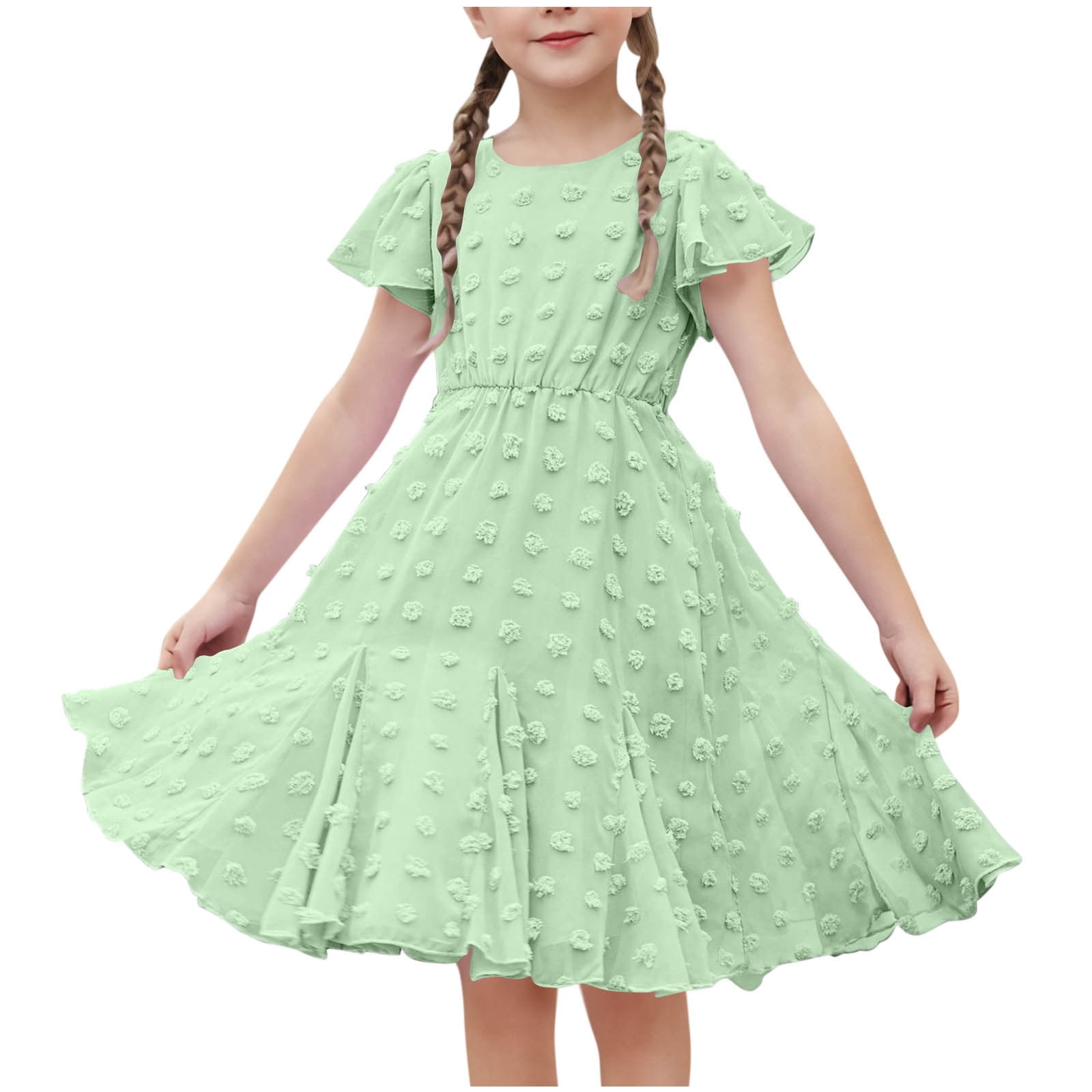 Summer Dresses for Girl New 2025 Girls Summer Short Sleeve Dress Cute ...