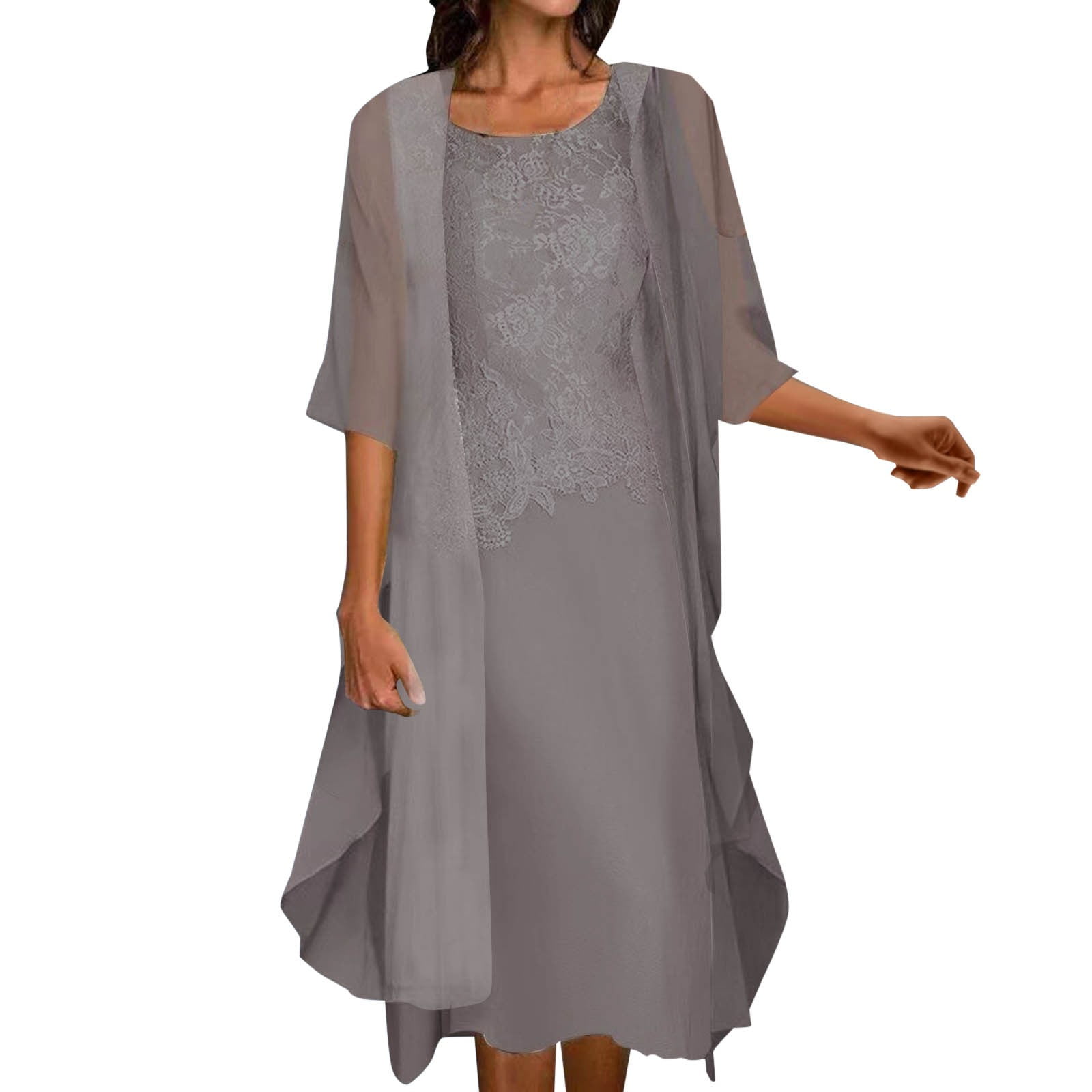 Summer Dresses for Women 2024 Casual Fashion Elegant Lace Chiffon Pure ...