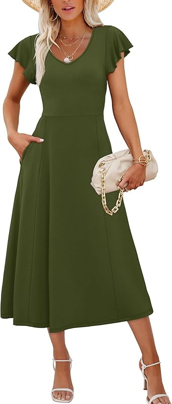 Summer Dresses for Women 2025 Midi Maxi Dress Elegant Classy Ruffle ...