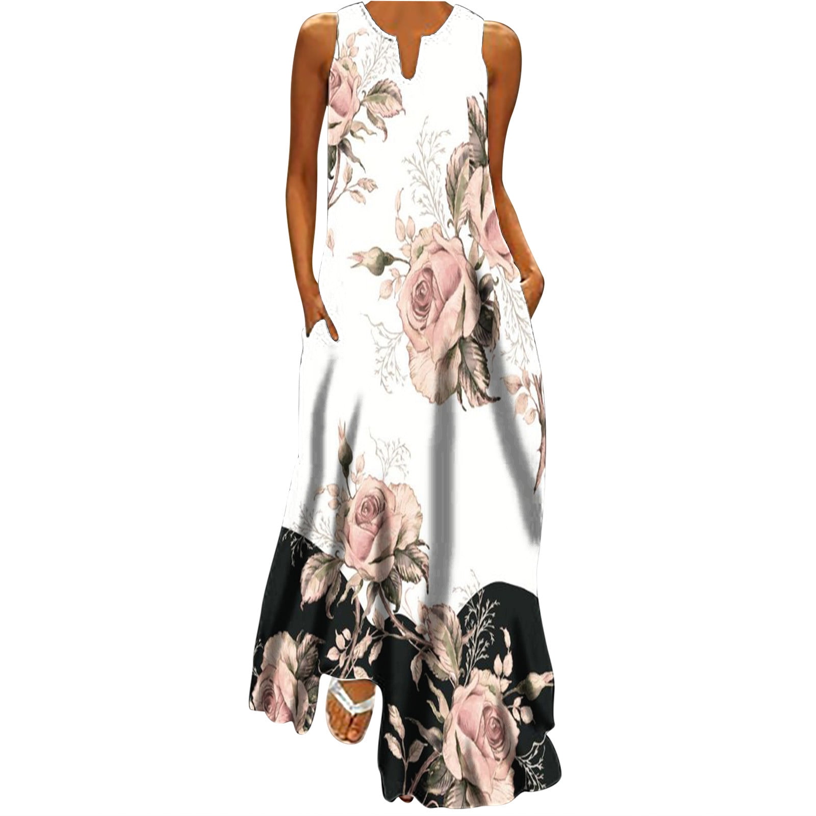 Summer Dresses for Women 2026 Vacation Beach Casual Flowy Spring Maxi ...