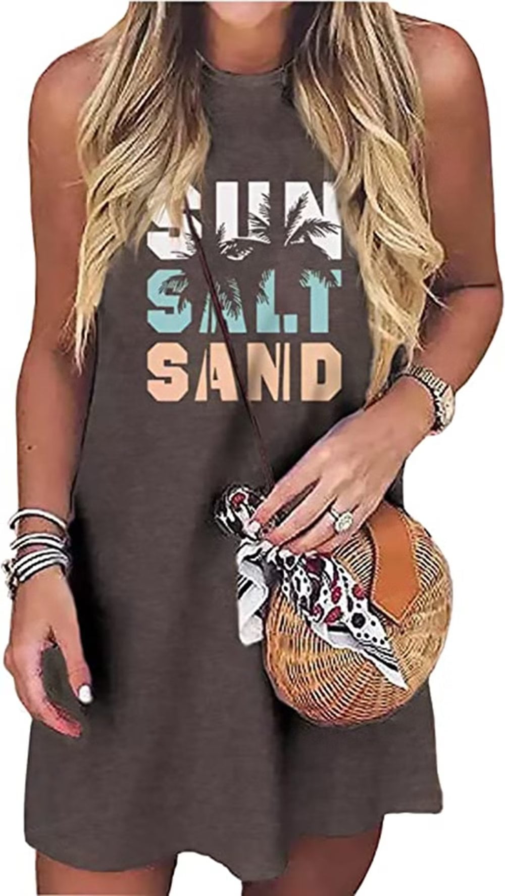 Summer Dresses for Women Beach Cover Up Tshirt Sundress Sun Salt Sand ...
