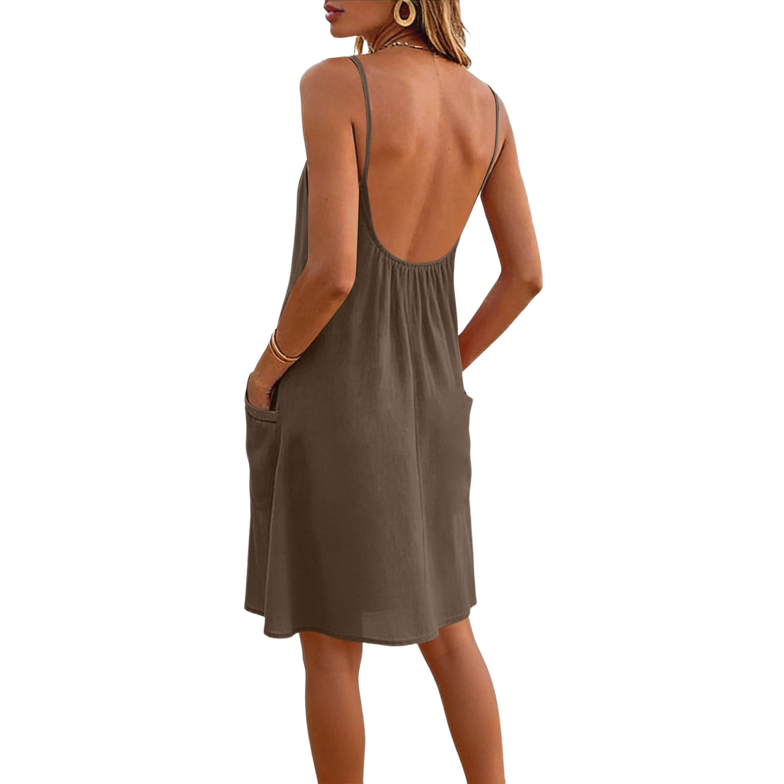 Summer Dresses for Women Sleeveless Backless Boho Sundresses Halter ...