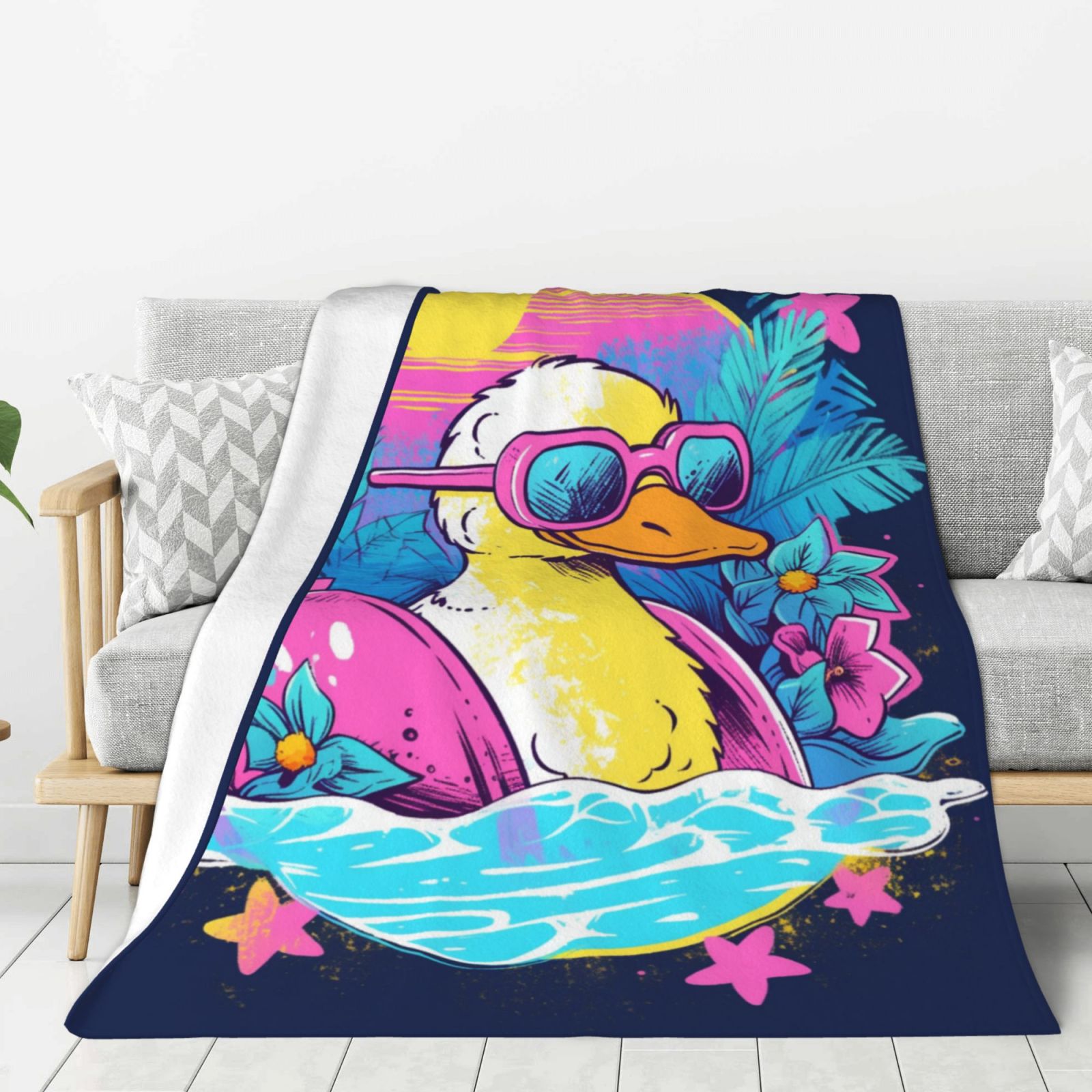 Summer Duck Throw Blanket for Stylish Warm Winter Cabin Ultra-Soft ...