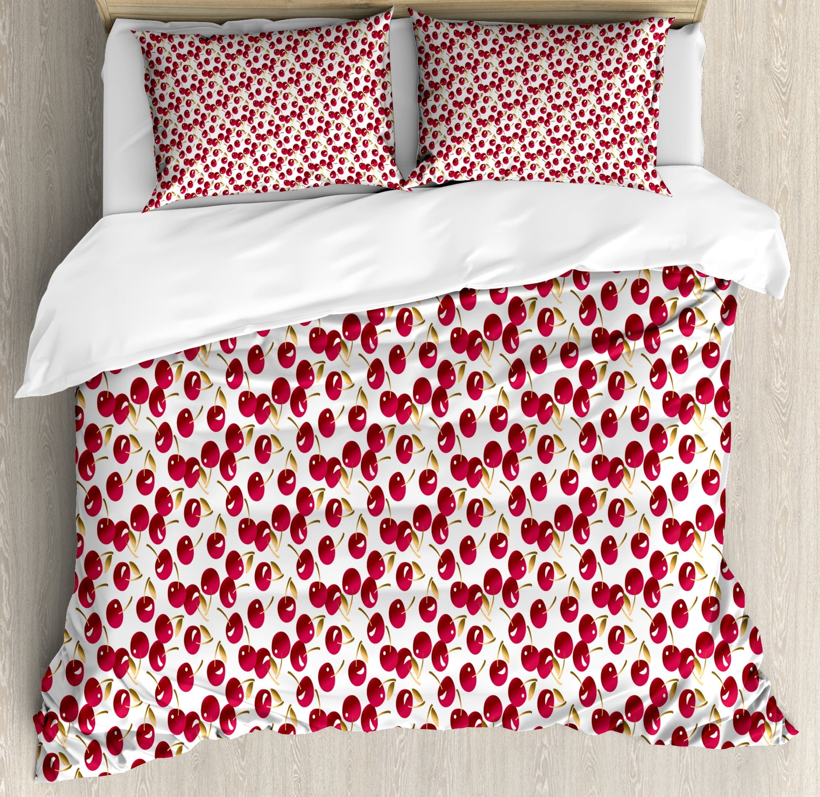 Summer Duvet Cover Set, Cherry Branches Juice Organic Eat Gardening ...
