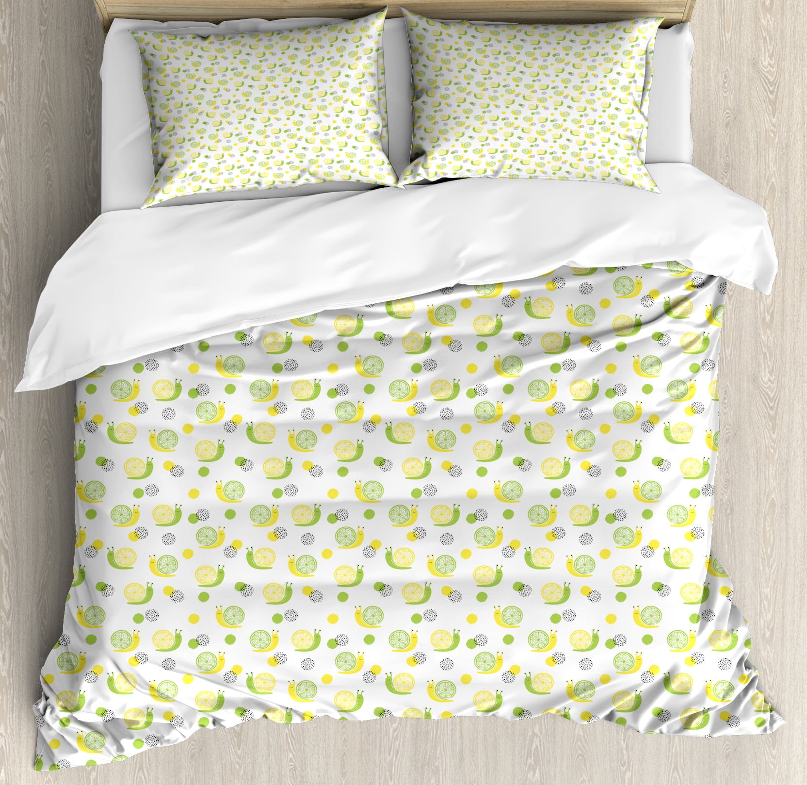 Summer Duvet Cover Set, Themed Citrus Snails Shells in the Shape of ...