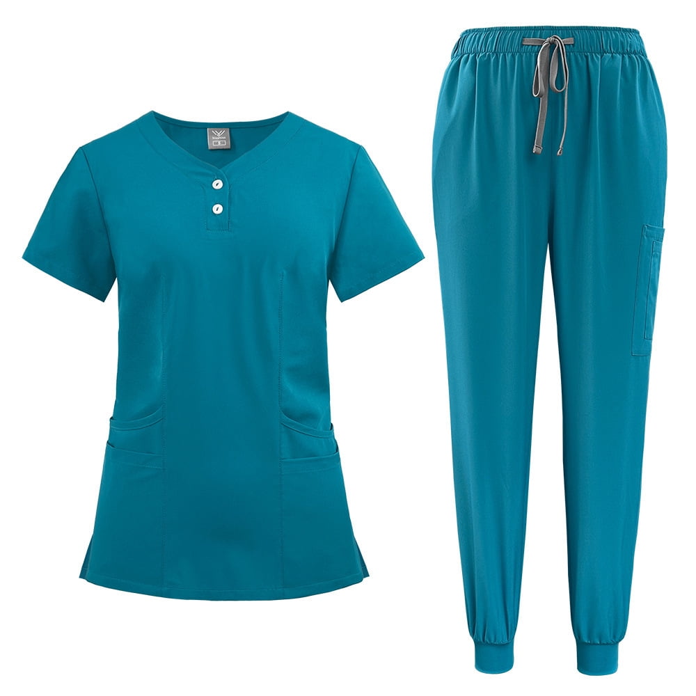 Summer Elastic Button Large Size Casual Doctor Nurse Hospital Overalls ...