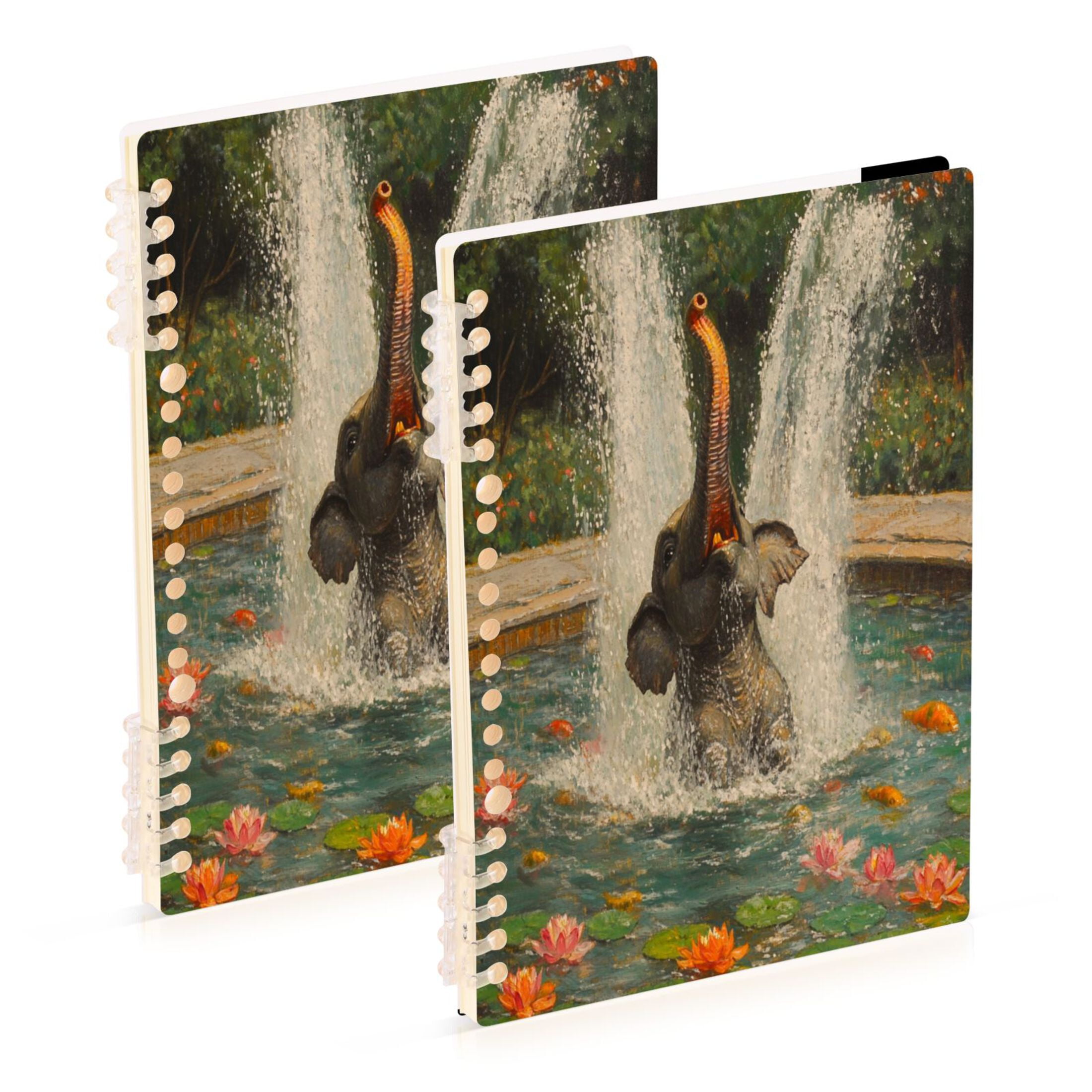 Summer Elephant 2-Piece A5 PP Notebooks, Adjustable Rings, 80g Paper, Diary Set - Walmart.com