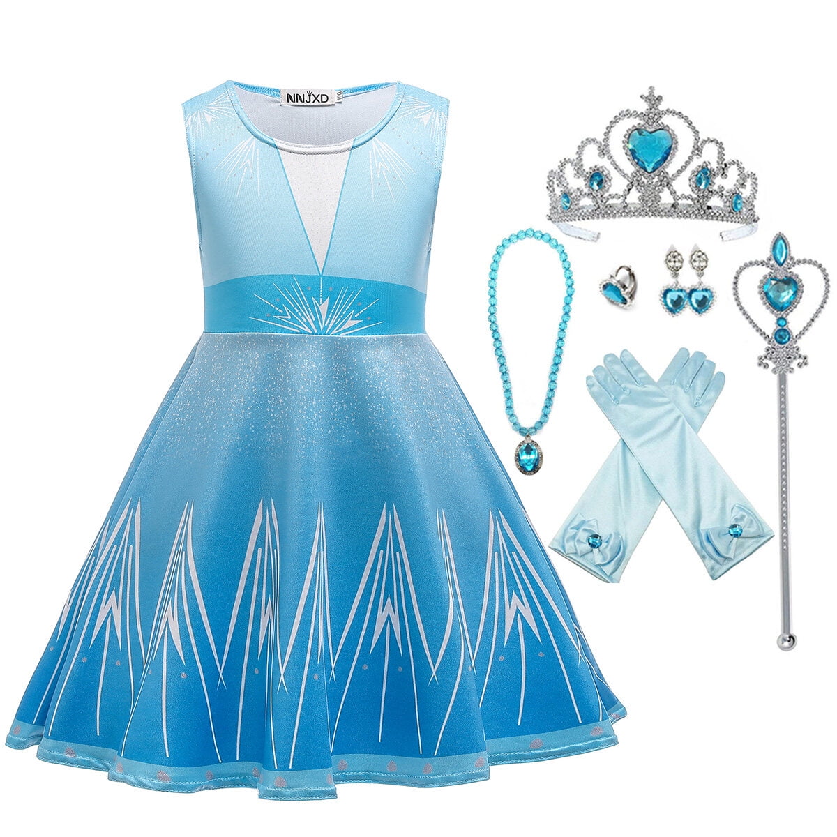 Summer Elsa Sleeveless, One-pieces Anna Elsa Costume Girls Dress ...