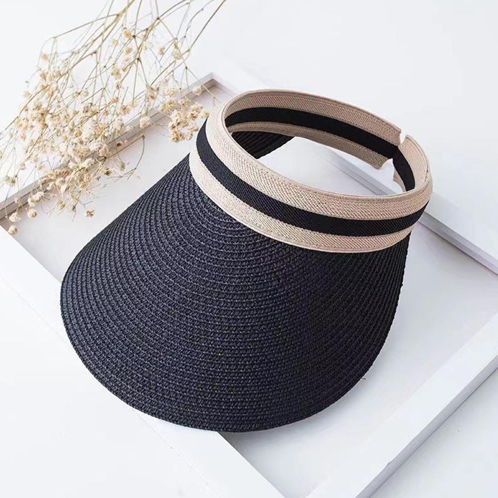Summer Empty Straw Hat Beach Sunscreen Visor Cap UV Hats Caps Sun Woven ...