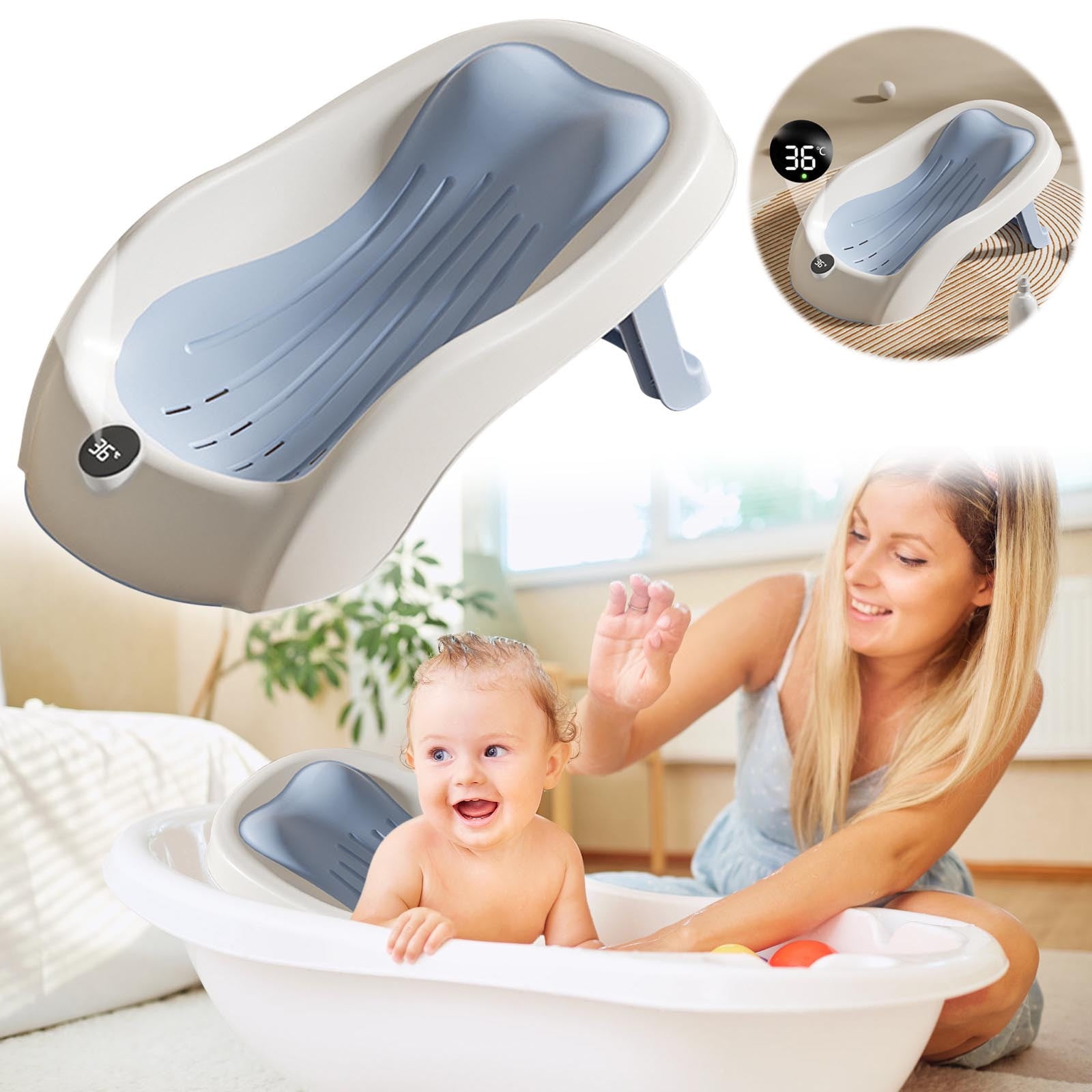 Summer Essentials Lawor Newborn Baby Bath Support Foldable Bath Bed ...
