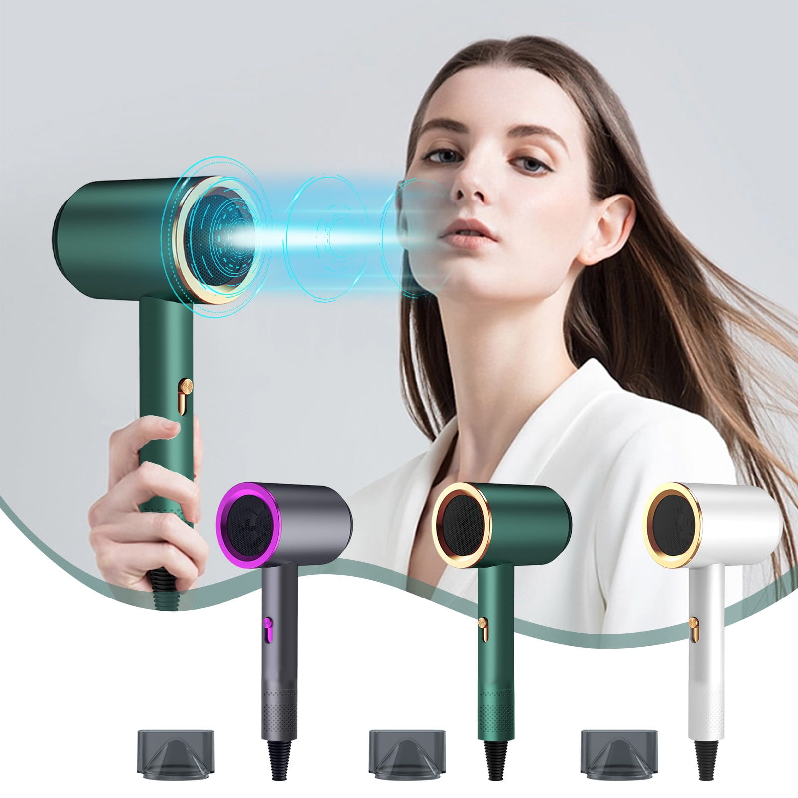 Summer Essentials Sale,High-power Hair Dryer, Salon Blowing Comb, Hot Wind Comb, Professional ...