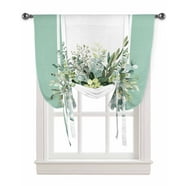 Kylie Embroidered Rod Pocket Window Panel with Attached Valance and ...